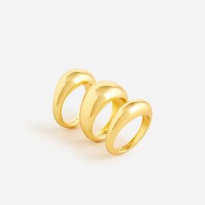 J. Crew | Jewelry | New J Crew Sculptural Ring Set Size 8 In Gold ...